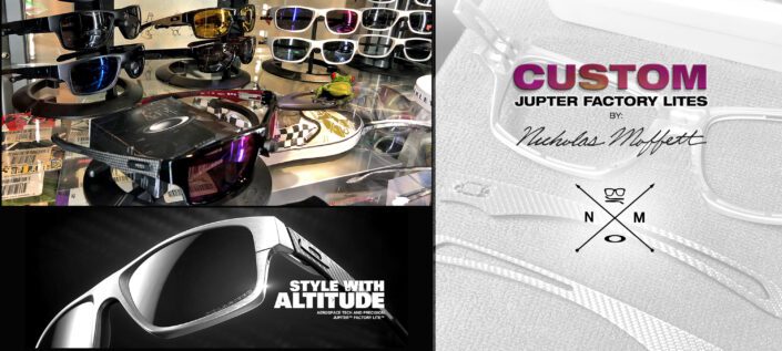 Custom Oakley Jupiter Factory Lites - Nicholas Moffett Creative Design
